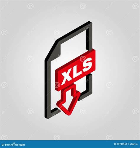 The Xls Icon3d Isometric File Format Symbol Stock Vector Illustration Of Click Light 79786962