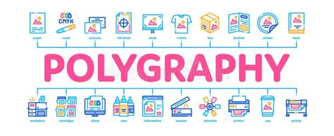 Polygraphy Printing Service Minimal Infographic Banner Vector Stock