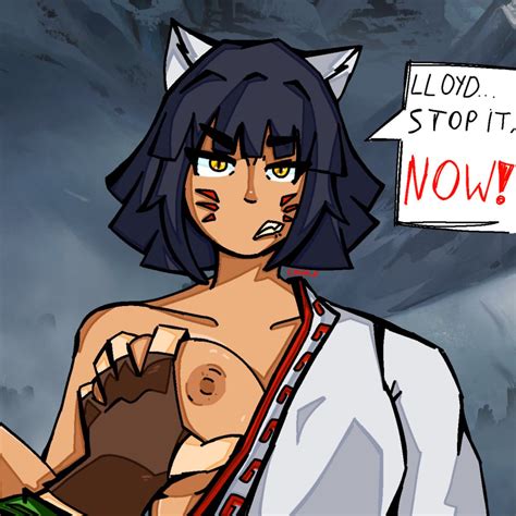 Rule 34 Akita Ninjago Annoyed Big Big Breasts Black Hair Crownz English Text Hand On Breast