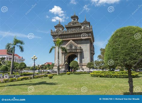 Patuxai Victory Monument In Vientiane Laos Editorial Image Image Of