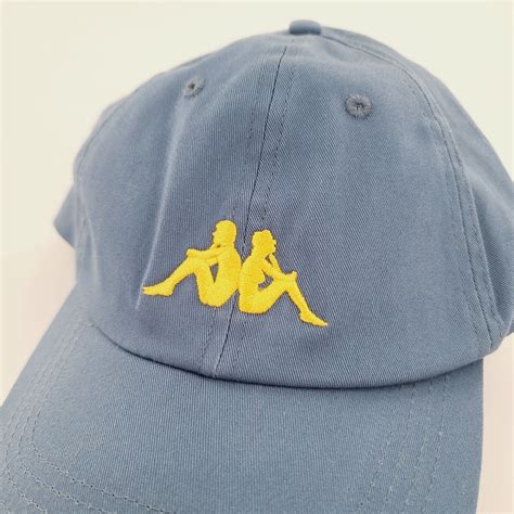 Kappa Authentic Meppel Strapback Dad Hat Embroidery Logo Blue One Size