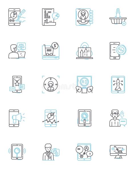 Online Media Linear Icons Set Digital Web Streaming Viral Social