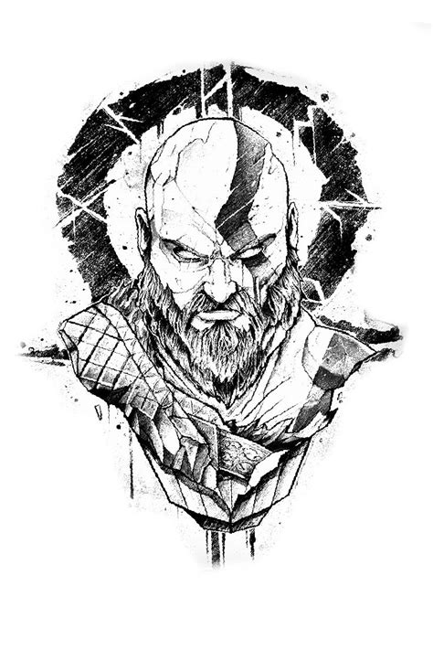 God Of War Tattoo Stencil Designs Bold Warrior Symbols For Inked Mastery