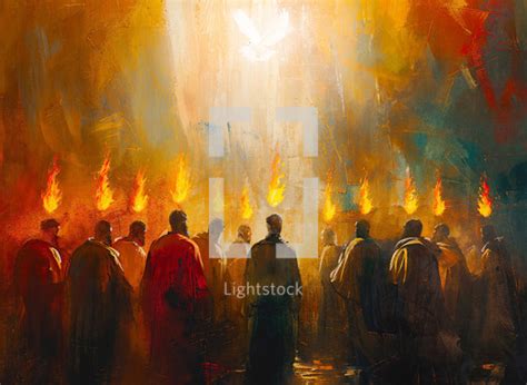 Abstract Day Of Pentecost With Tongues Of Fire — Photo — Lightstock
