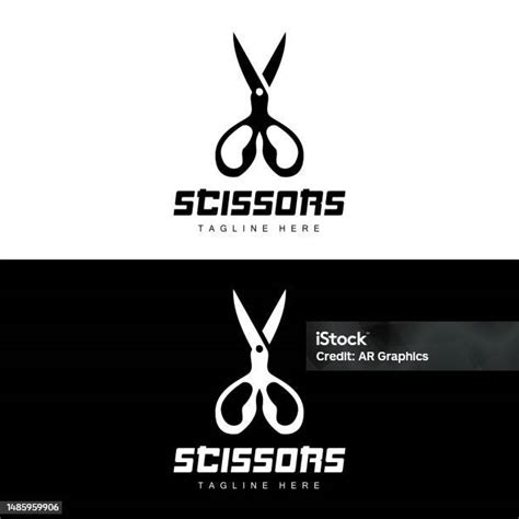 가위 로고 절삭 공구 벡터 이발소 면도기 가위 심플한 디자인 일러스트레이션 템플릿 아이콘 가위에 대한 스톡 벡터 아트 및 기타