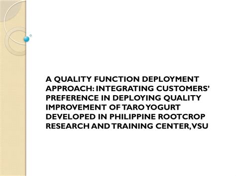 Quality Function Deployment Approach For Customers Ppt Quality Function Deployment Approach For Customers Ppt