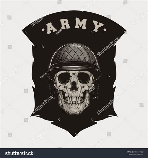 Millitary Army Skull Vector Stock Vector Royalty Free 1286871190