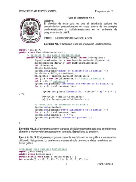 Ejercicios De Programacion Java Pdf Estructura De Datos De Matriz Cifrado