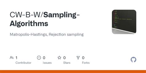 GitHub CW B W Sampling Algorithms Matropolis Hastings Rejection Sampling