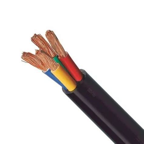 Polycab 10 Sqmm 4 Core Pvc Ins And Sheathed Copper Flexible Cable Black