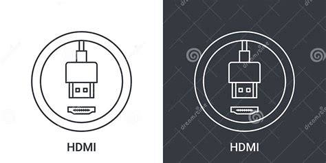 Hdmi端口图标 计算机连接符号 连接器图标 矢量图插图 向量例证 插画 包括有 连接 输入 225007456