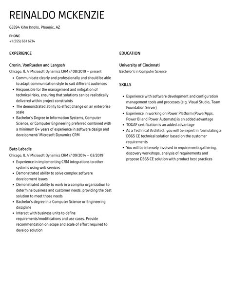 Microsoft Dynamics Crm Resume Samples Velvet Jobs