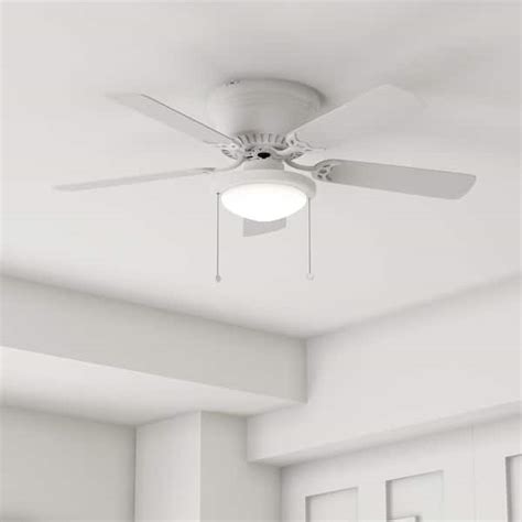 White Hugger Ceiling Fan With Remote Shelly Lighting