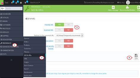 prestashop 1 6 x how to regenerate htaccess file template monster help