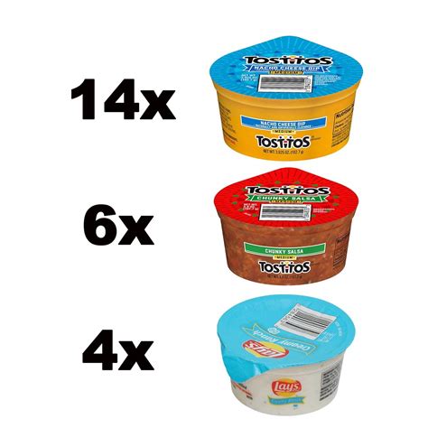 Frito Lay Ruffles Chips And Lays Ranch Dip Cups Variety Pack Pack Of