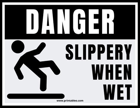 Caution Floor Slippery When Wet Sign Printable