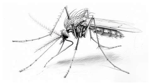 Detailed Pencil Drawing Of A Mosquito Premium Ai Generated Image