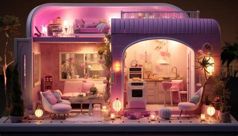 Premium Ai Image Barbie Style The Tiny Doll House On The Street In