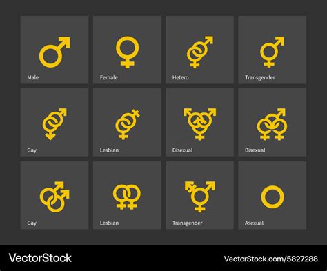Gender And Sexual Orientation Icons Royalty Free Vector