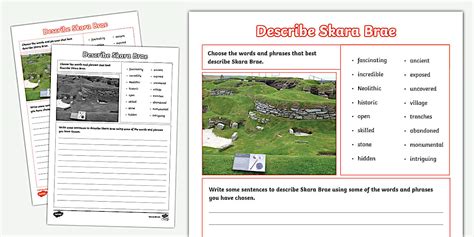 Describe Skara Brae Worksheet