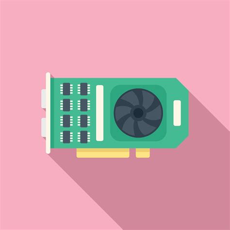 Motherboard Gpu Icon Flat Vector Computer Card 15150411 Vector Art At