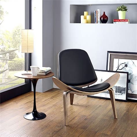 현대 가구 삼각형 포탄 의자 항공기 의자 여가 소파 의자 호두 색깔