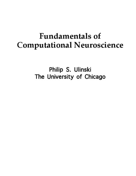 pdf fundamentals of computational neuroscience
