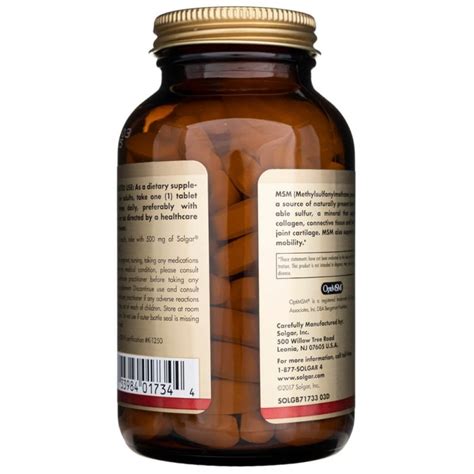 Solgar MSM 1000 mg - 120 tabletek
