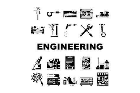 Engineering Tool Work Equipment Icons Set Vector 3329176