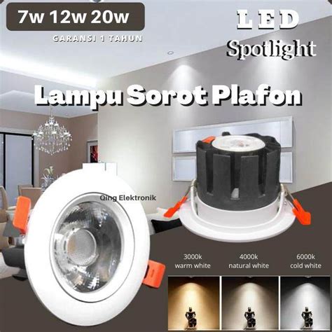Lampu Cob Spotlight Led Spot Light Lampu Sorot Cob Plafon W W W Lazada Indonesia