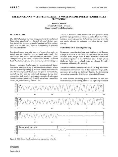 The Rcc Ground Fault Neutralizer Pdf Electric Power Distribution
