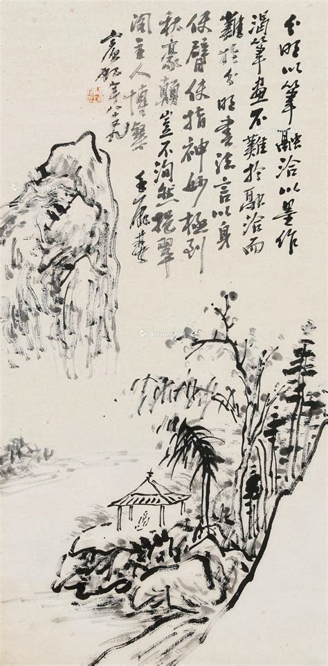 【枯笔山水 立轴 水墨纸本】拍卖品图片价格鉴赏绘画雅昌艺术品拍卖网