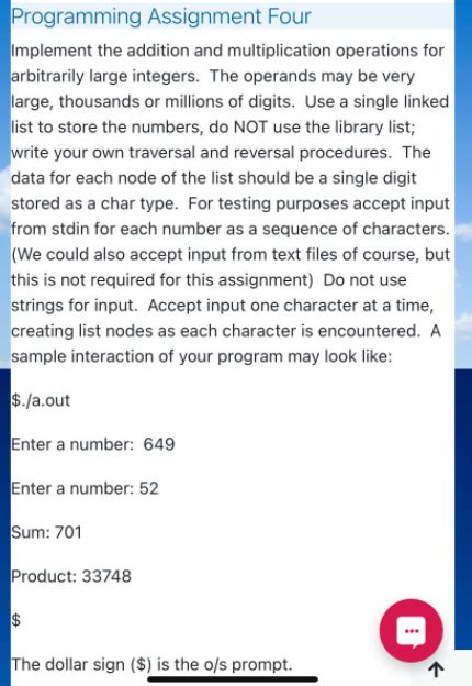Solved Programming Assignment Four Implement The Addition Chegg Com