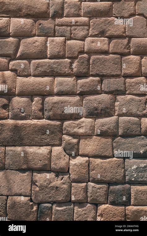 Cusco Peru Historical City Center Stone Wall Details Inca Culture