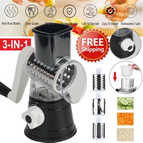 Rotary Food Slicer Chopper Cheese Grater Fruit Vegetable Shredder