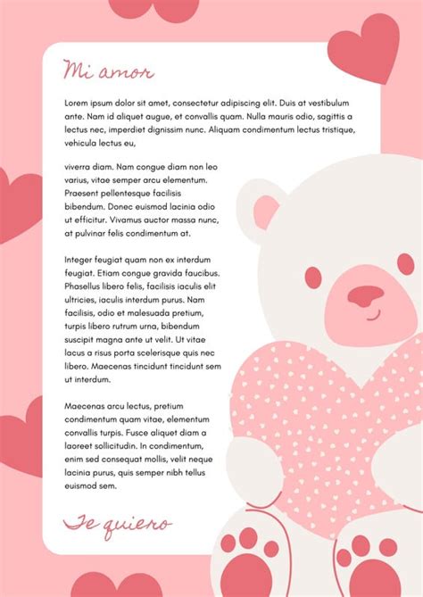 Cartas De Amor Plantillas Con Textos Para Editar Canva