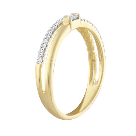 Diamond Ring With 010ct Diamonds In 9k Yellow Gold