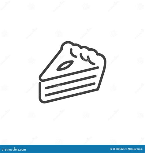 Pie Slice Line Icon Stock Vector Illustration Of American