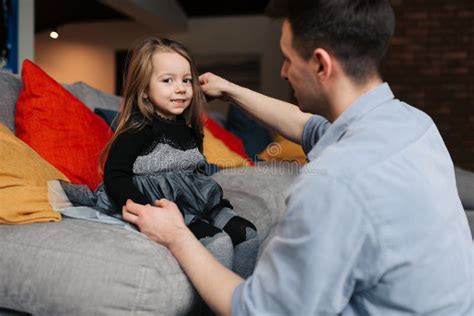 Father Helps His Son To Catch Up On The Bar Stock Image Image Of Male