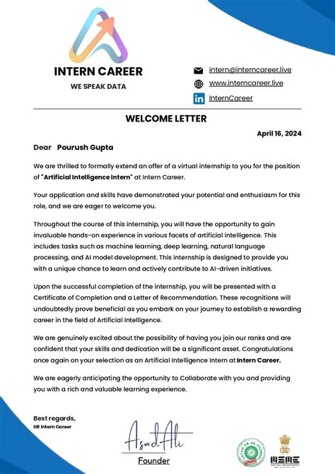 Pourush Gupta On Linkedin Ai Internship Aiintern