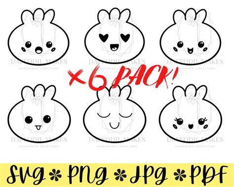 Dumpling Svg File Pack Svg Dumpling Bao Dumpling Svg Kawaii Svg