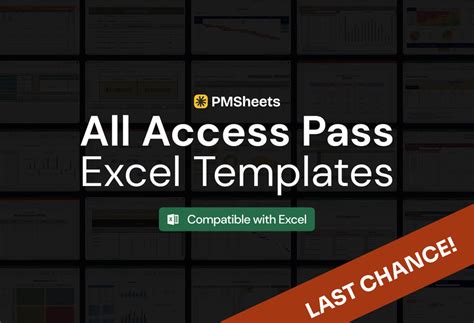 Pmsheets Excel Templates All Access Pass Pmsheets Professional