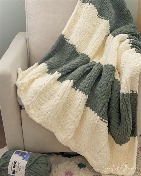 Easy Peasy Chunky Knit Throw Free Knit Pattern