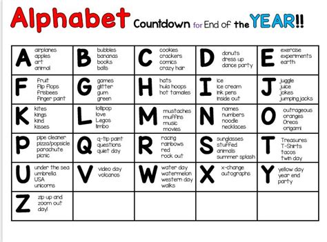 End Of Year Abc Countdown Preschool Lesson Plans School Countdown