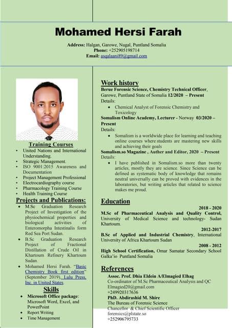 Cv Mohamed Hersi Farah Pdf