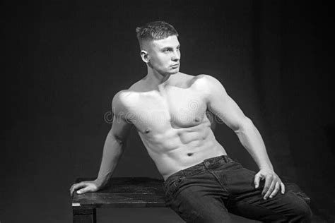 Portrait Of A Very Muscular Male Model Confident And Handsome Hot Man