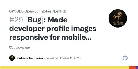 Bug Made Developer Profile Images Responsive For Mobile View In Developers Component · Issue