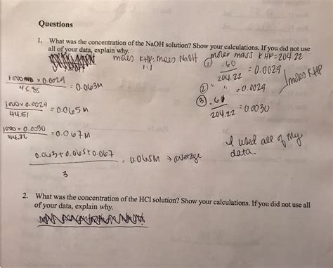 Solved What Is The Concentration Of The HCl Solution I Chegg