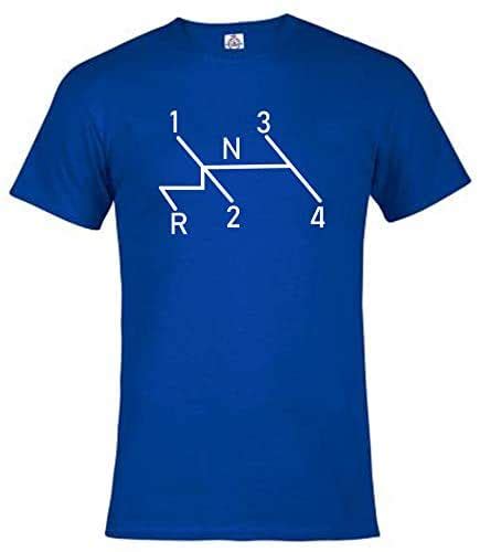 Retro Vintage V W Shift Pattern Tee Beetle Bug Bus Ghia Thing Type 3 M Blue