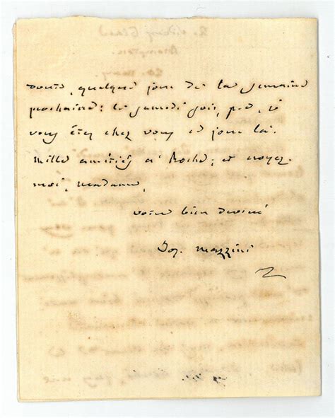 Mazzini Giuseppe Autograph Letter Signed Antiquariat Inlibris
